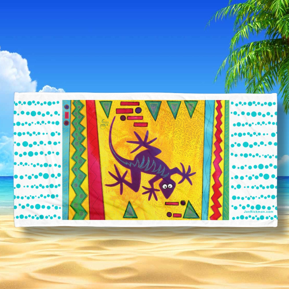 Lizard Sunning Himself Beach Towel – Jan Rickman